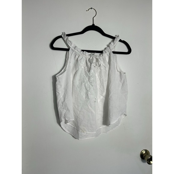 Avon | Tops | Vtg 8s 90s Avon Fashions White Eyelet Tank Top ...